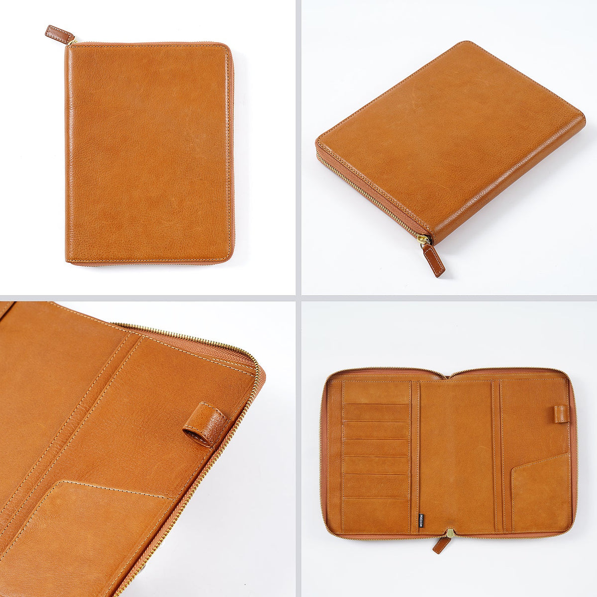 Moterm Zip Planner Cover - A5 (Vegetable Tanned Leather)