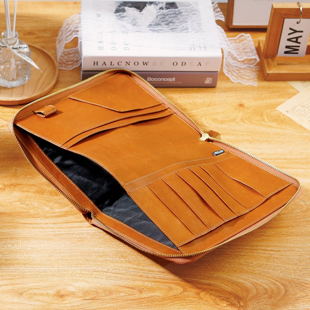 Moterm Zip Planner Cover - A5 (Vegetable Tanned Leather)